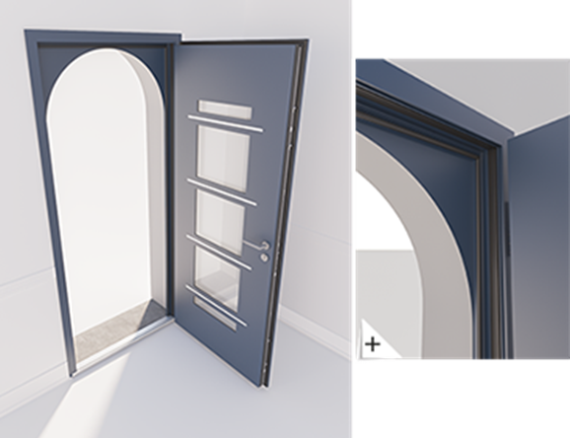 Porte d'entrée coin mouchoir en aluminium | Zilten