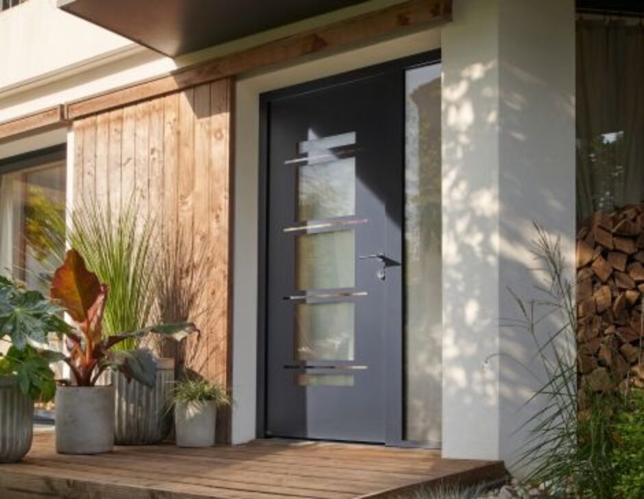 Porte d'entrée avec tierce en aluminium | Zilten